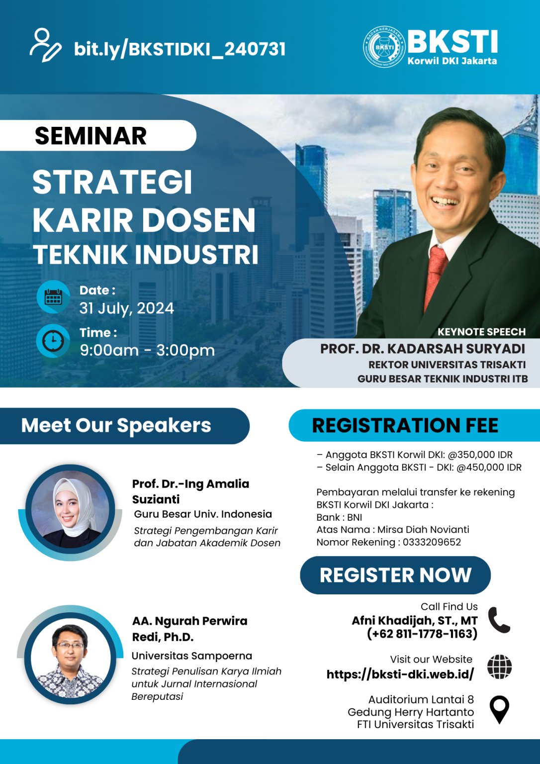 SEMINAR STRATEGI KARIR DOSEN TEKNIK INDUSTRI – Badan Kerjasama ...